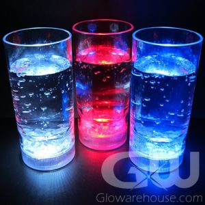 Single Color Lighted LED Tumbler Highball Glasses - Glowarehouse.com